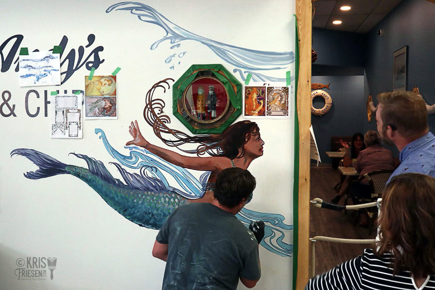 Art Nouveau Mural In Progress: Chemainus Public Market - Kris Friesen ...